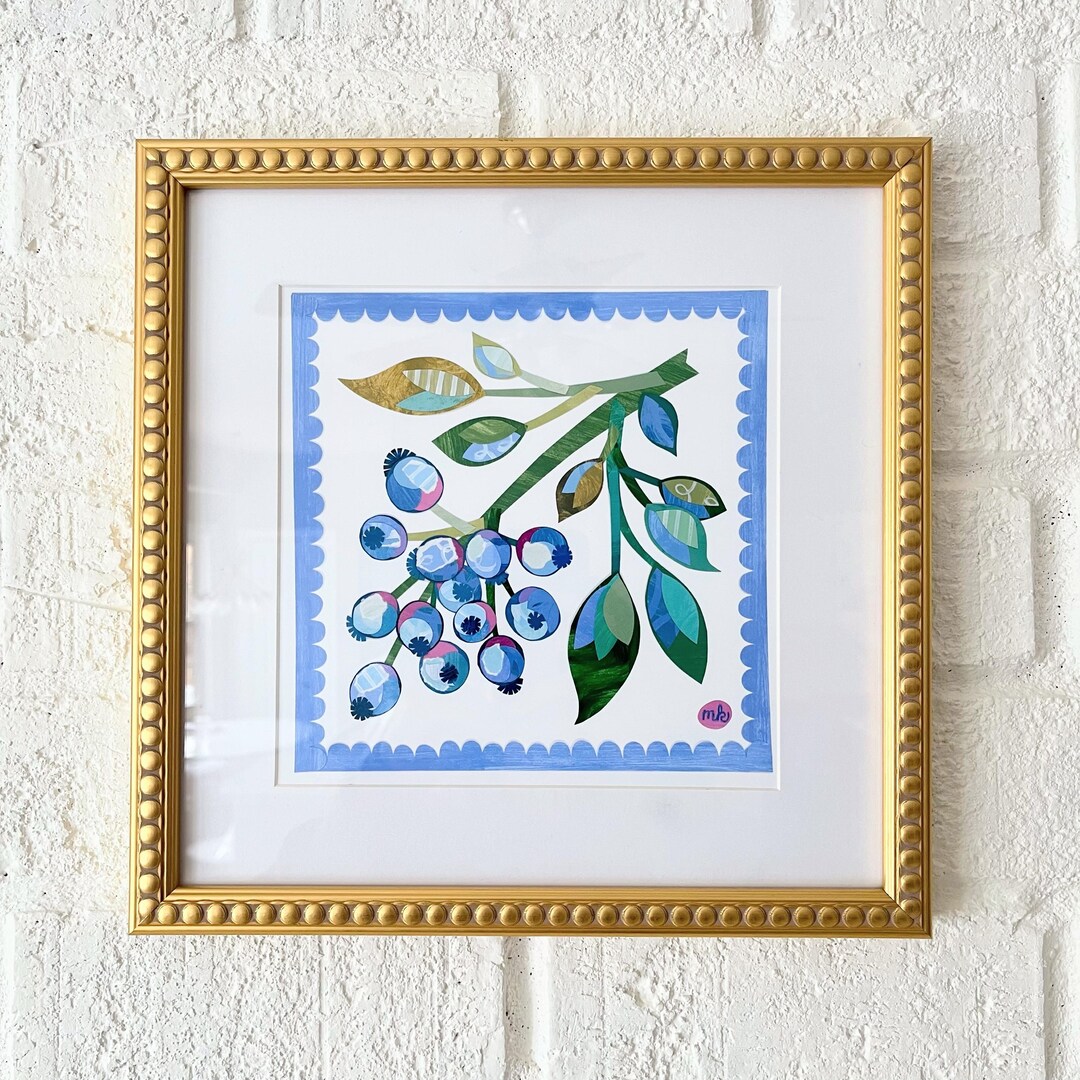 Blueberry Collage Art Print: Kitchen & Nursery Decor - Etsy