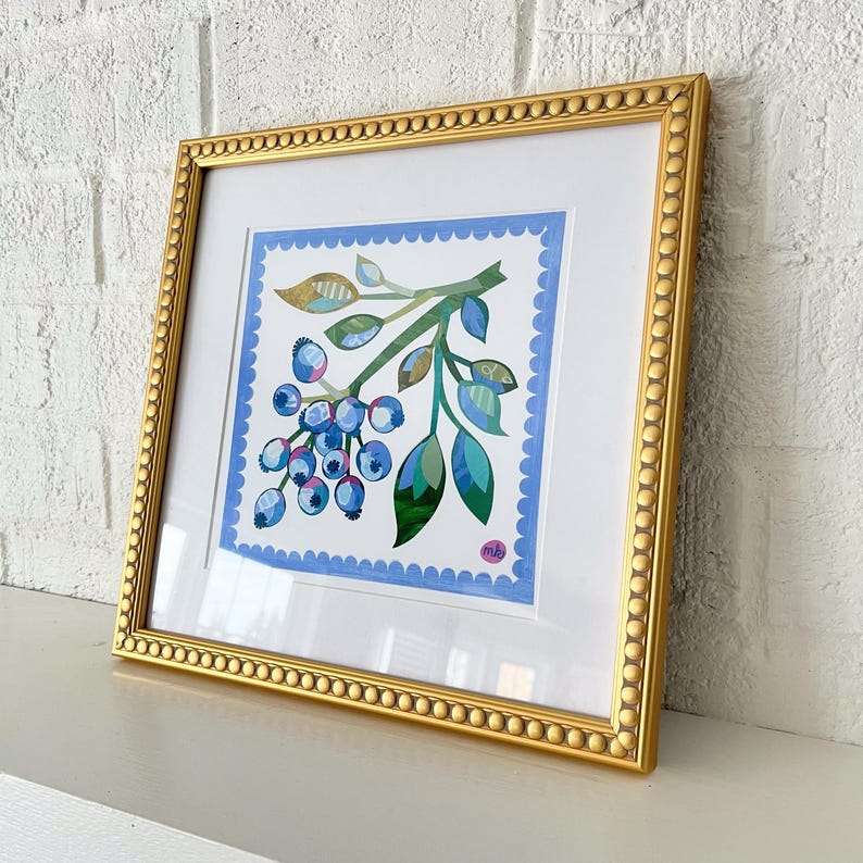 Blueberry Collage Art Print: Kitchen & Nursery Decor - Etsy
