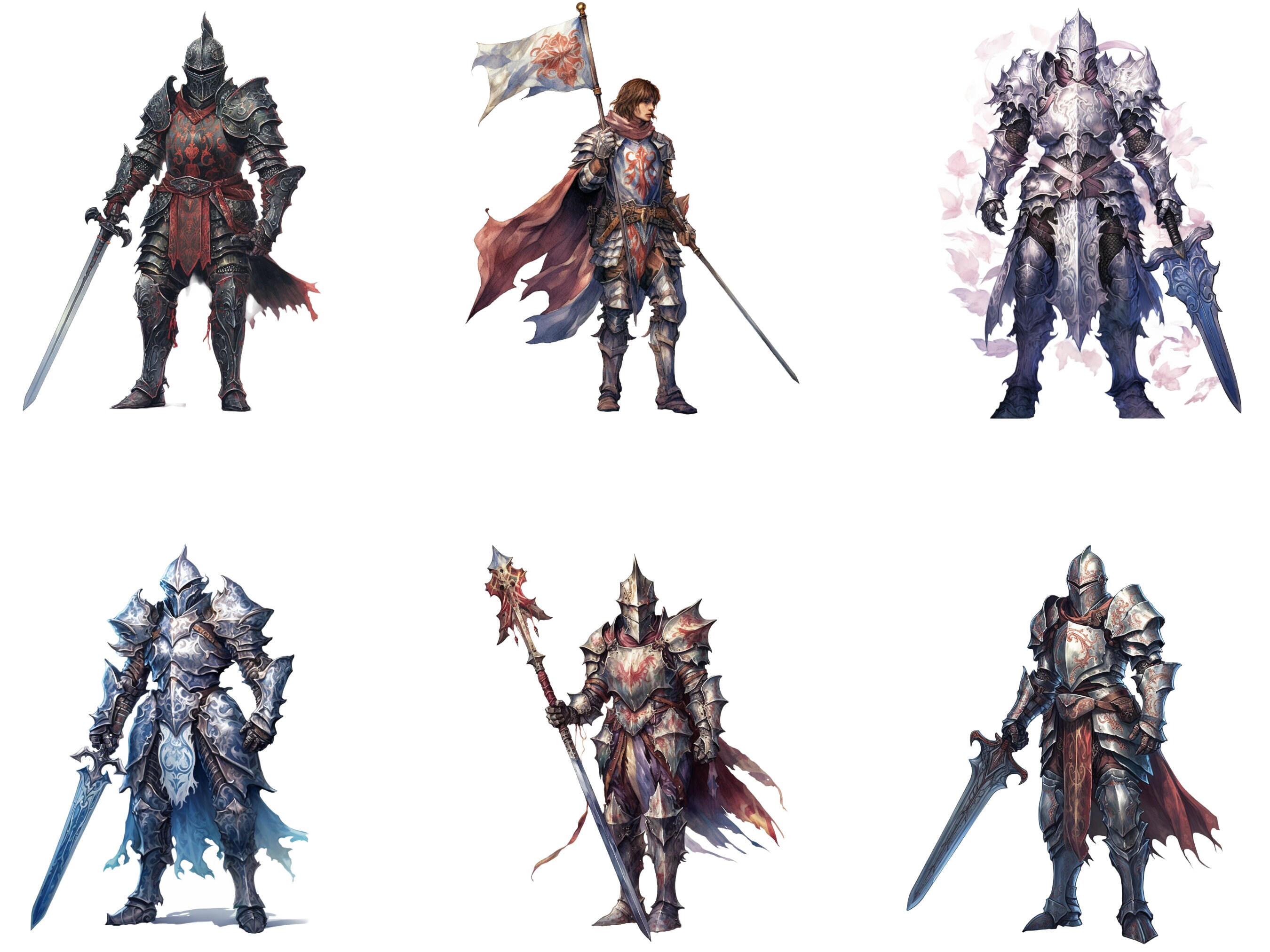 18 PNG Watercolor Medieval Knights Clipart, Crusader Clip Art, Medieval ...