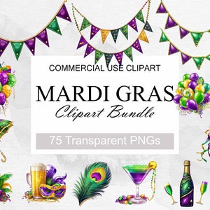 75 PNG Watercolor Mardi Gras PNG Party Clipart, Mardi Gras Party Clip ...