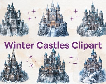 Watercolor Medieval Castle Clipart Set of 21 Files With Instant ...