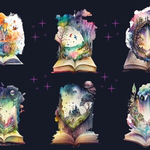 18 PNG Watercolor Fantasy Books Clipart, Open Book Clip Art, Book ...