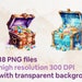 18 PNG Watercolor Treasure Chest Clipart Bundle, Pirate Clipart, Ocean ...