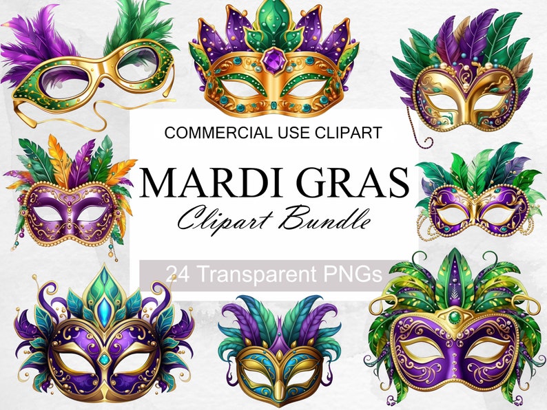 24 PNG Watercolor Mardi Gras PNG Mask Clipart, Mardi Gras Clip Art ...