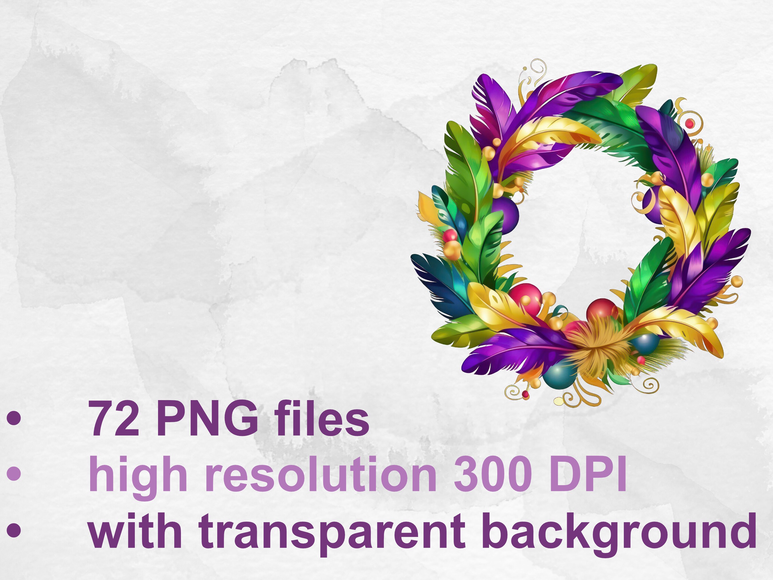 72 PNG Watercolor Mardi Gras PNG Party Wreaths and Frames Clipart ...