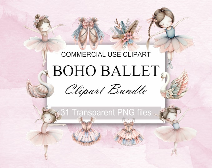 Ballerina Party Clipart - Cute Ballet Clipart - Neutral Clipart - Party ...