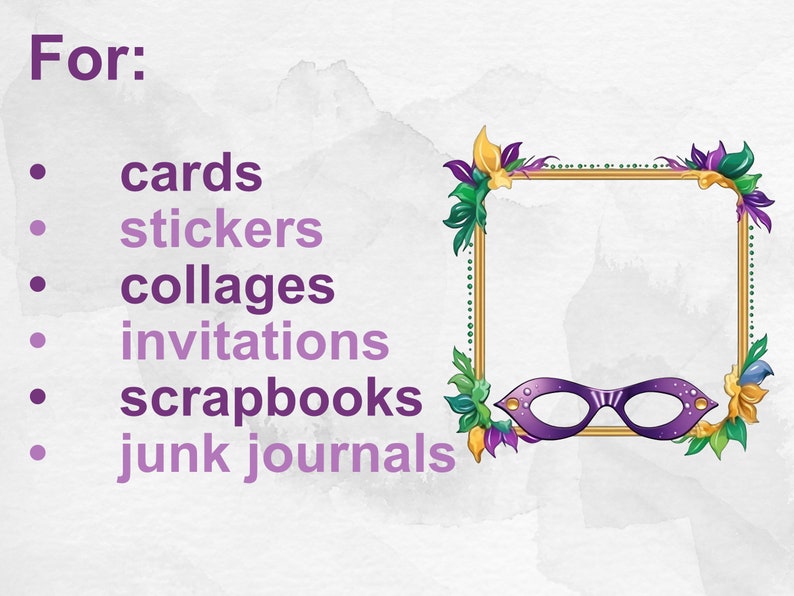 72 PNG Watercolor Mardi Gras PNG Party Wreaths and Frames Clipart ...