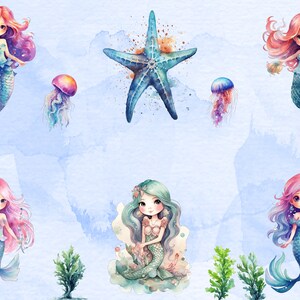 18 PNG Watercolor Elegant Mermaid Clipart, Mermaid Clip Art, Royal ...