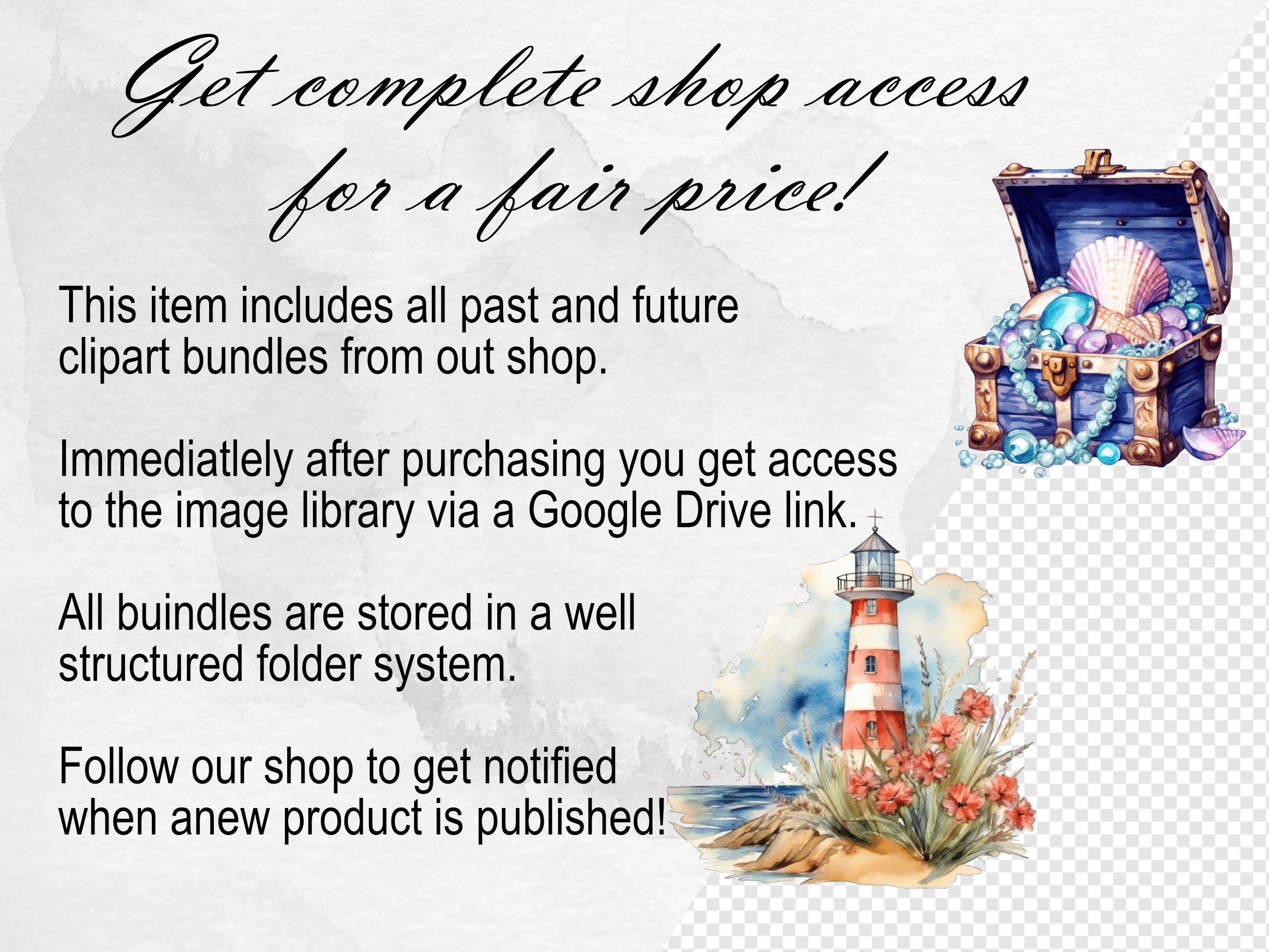 Whole Shop Clipart Bundle, Unlimited Lifetime Access, All Past and ...
