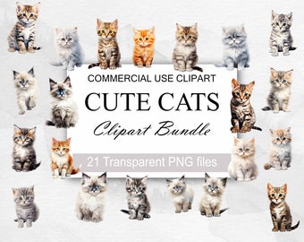 Cat Breeds PNG Bundle Cats Clipart Pngs, Cats Clipart, Animals Clipart ...