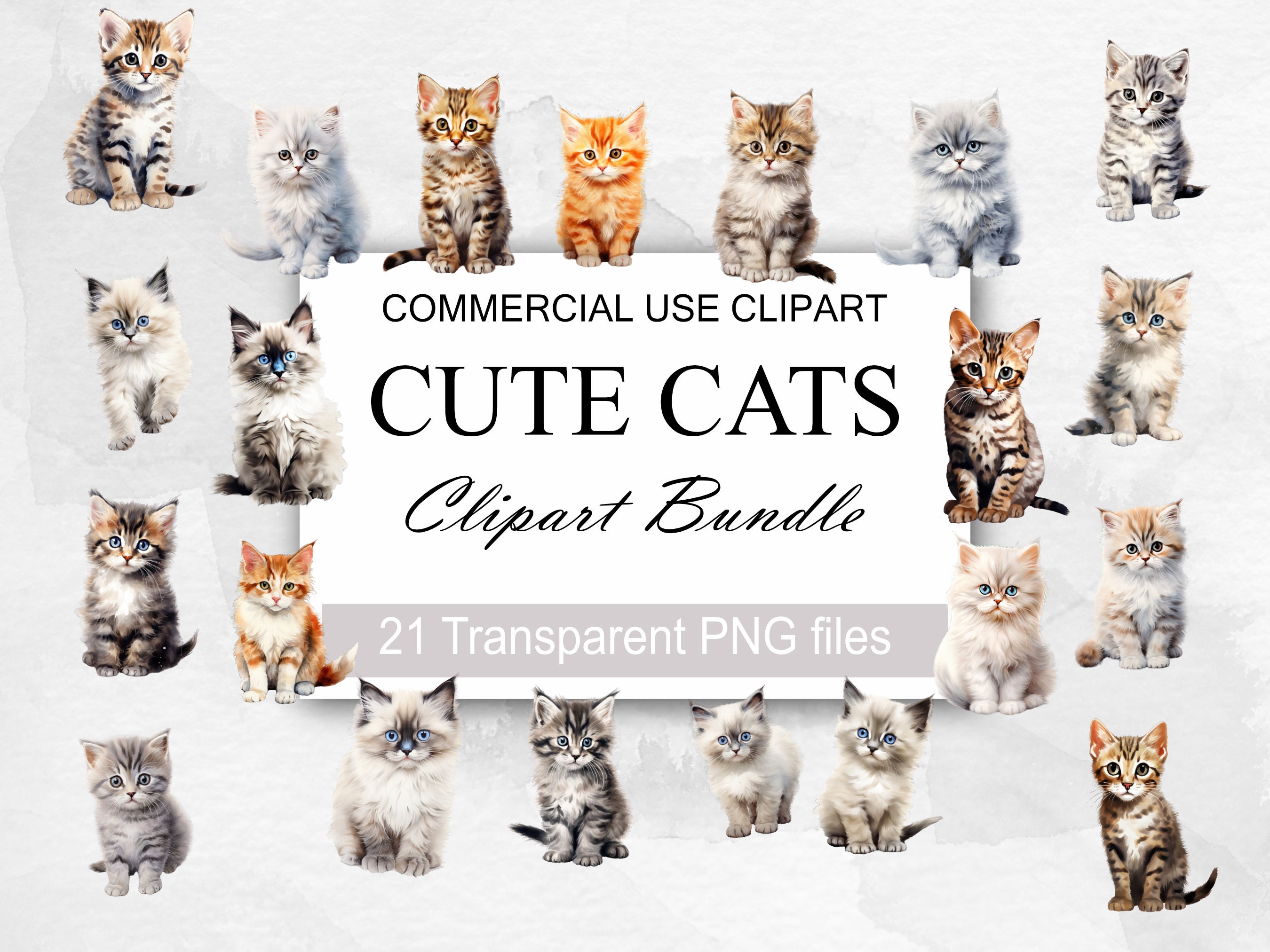 Cat Breeds PNG Bundle - 21 Cats Clipart Pngs Cats Clipart Animals ...