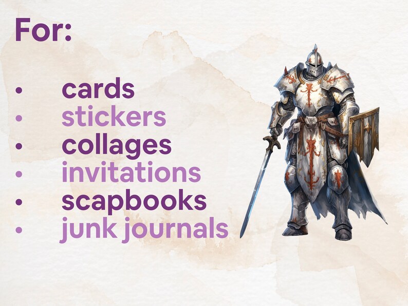 18 PNG Watercolor Medieval Knights Clipart, Crusader Clip Art, Medieval ...