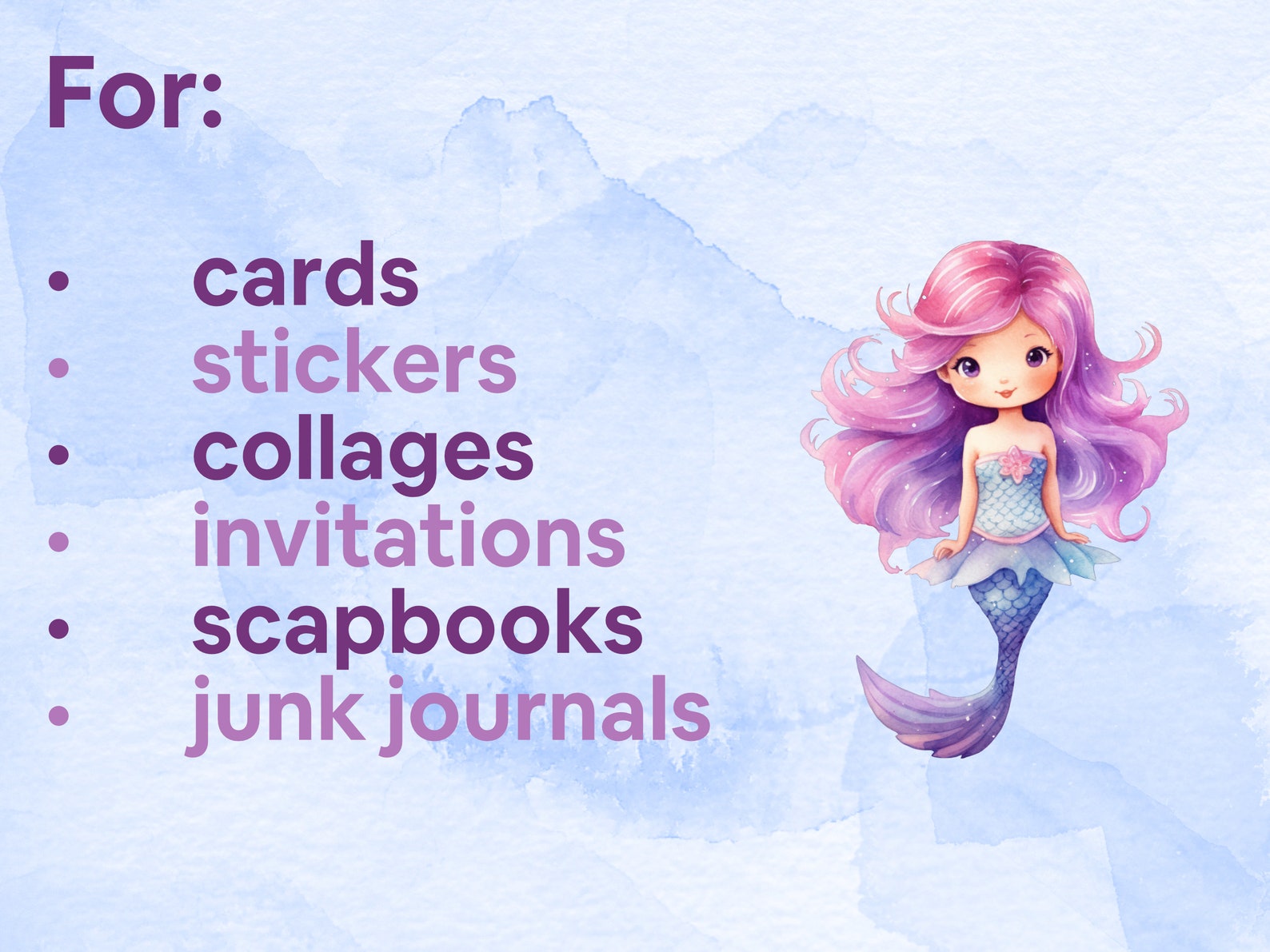 18 PNG Watercolor Elegant Mermaid Clipart, Mermaid Clip Art, Royal ...