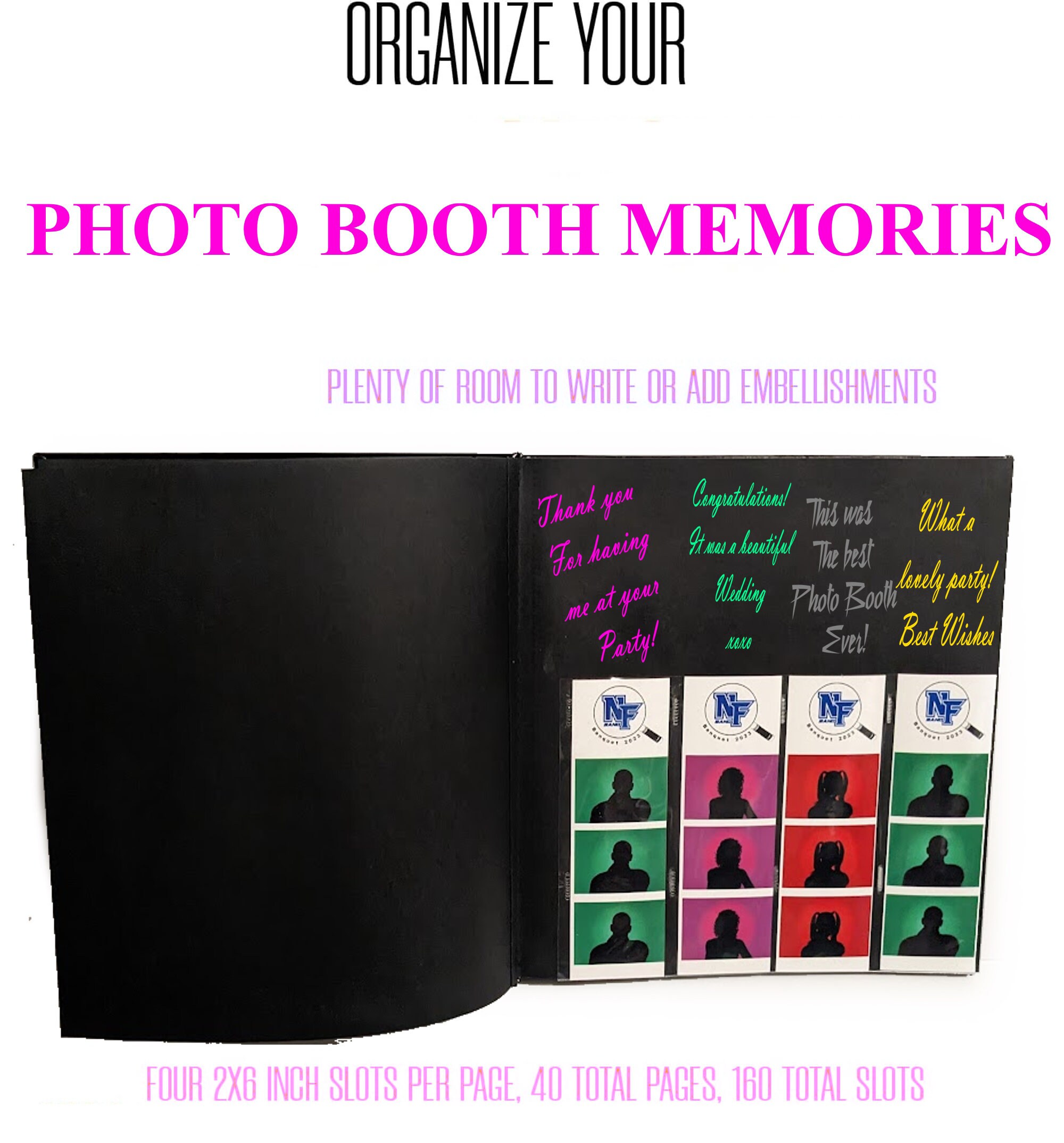 Photo Booth Scrapbook - Black Cover Photo Booth Wedding Memory Guest ...