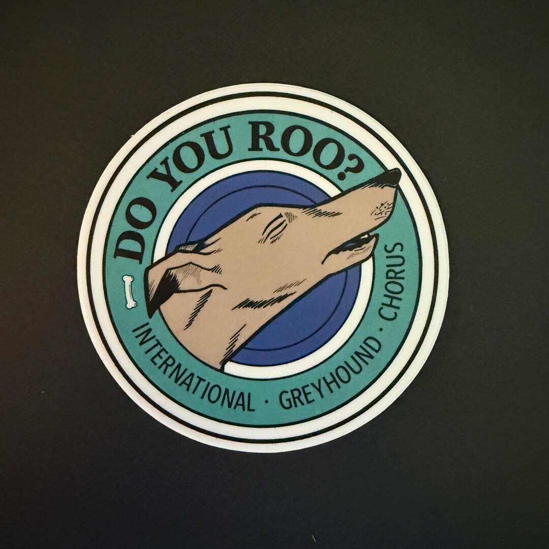 LARGE Greyhound Vinyl Sticker - Do You Roo? - Etsy
