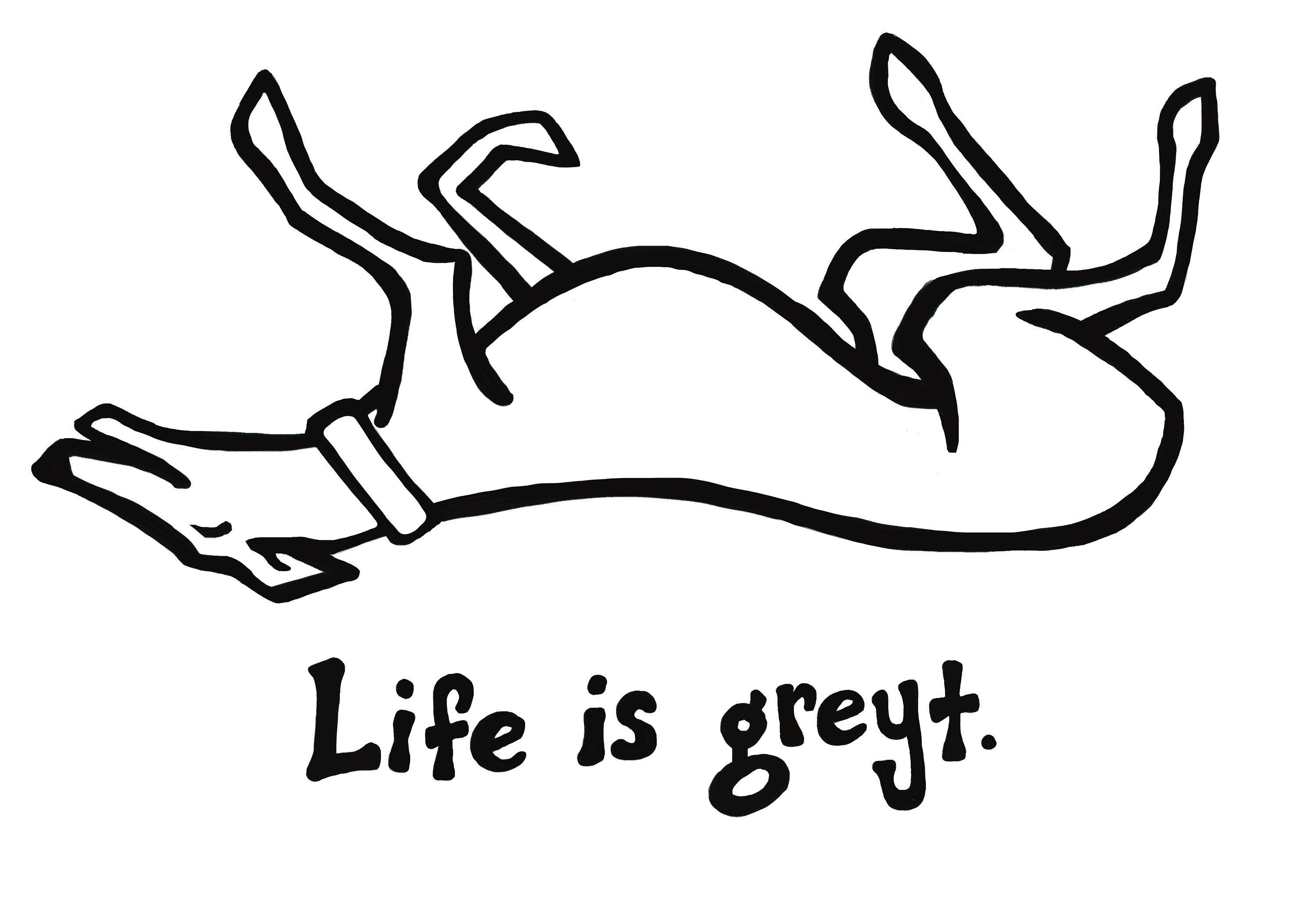 Life is Greyt Vinyl Decal WHITE Greyhound Whippet Galgo - Etsy