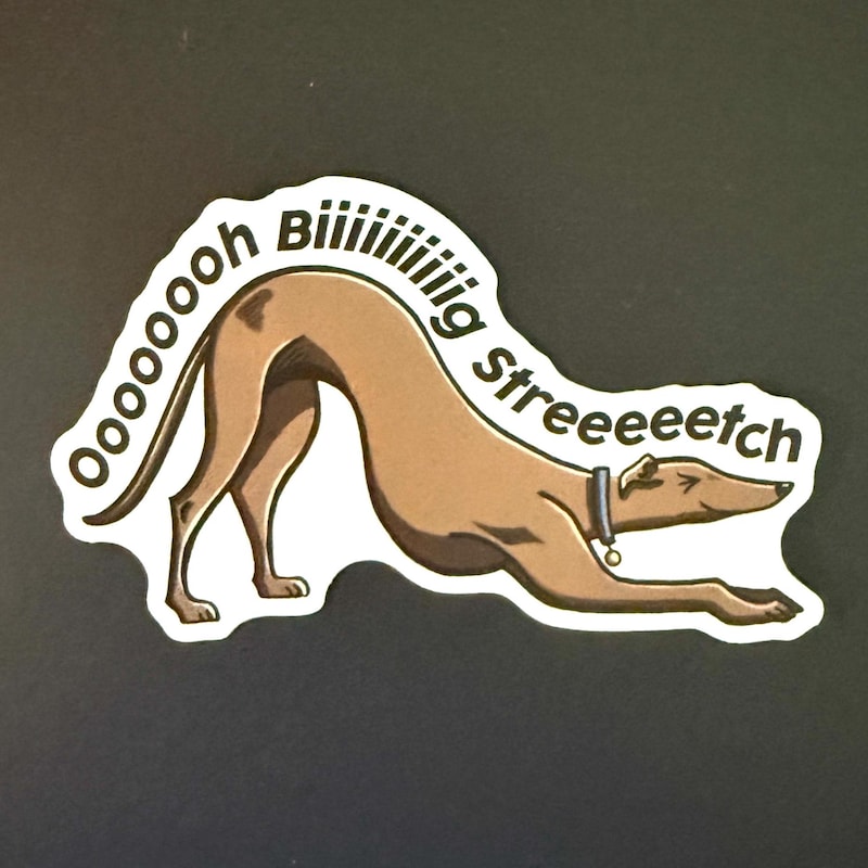 Dog Stretching Sticker - Etsy