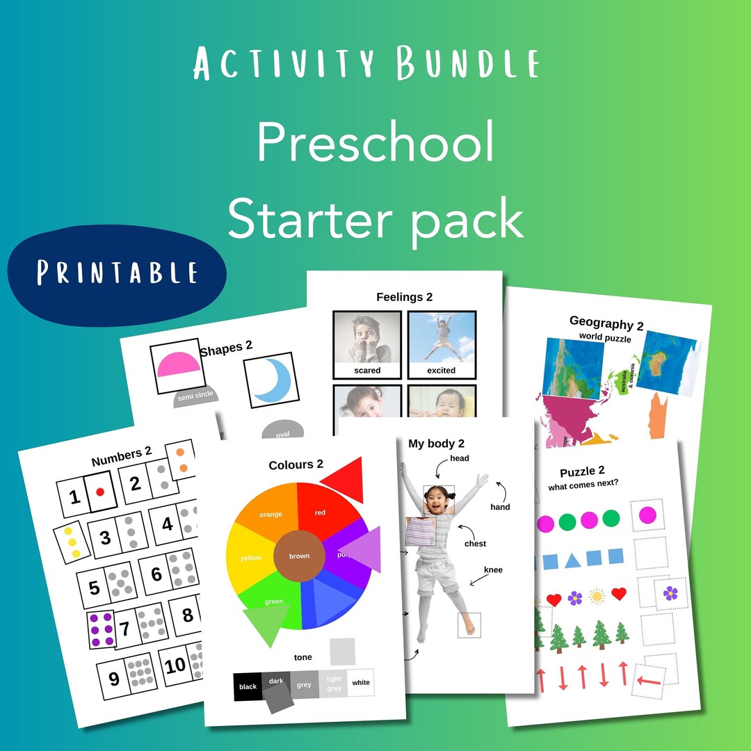 Activity Bundle #2 Preschool Starter Pack, Busy Book, Colours, Shapes ...