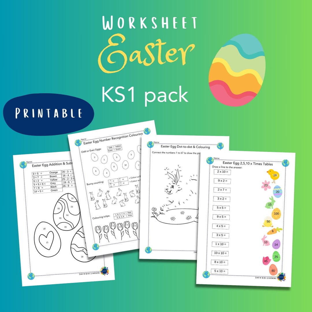 Worksheet Bundle #1 Easter Maths Young Kids KS1, Numbers, Addition ...