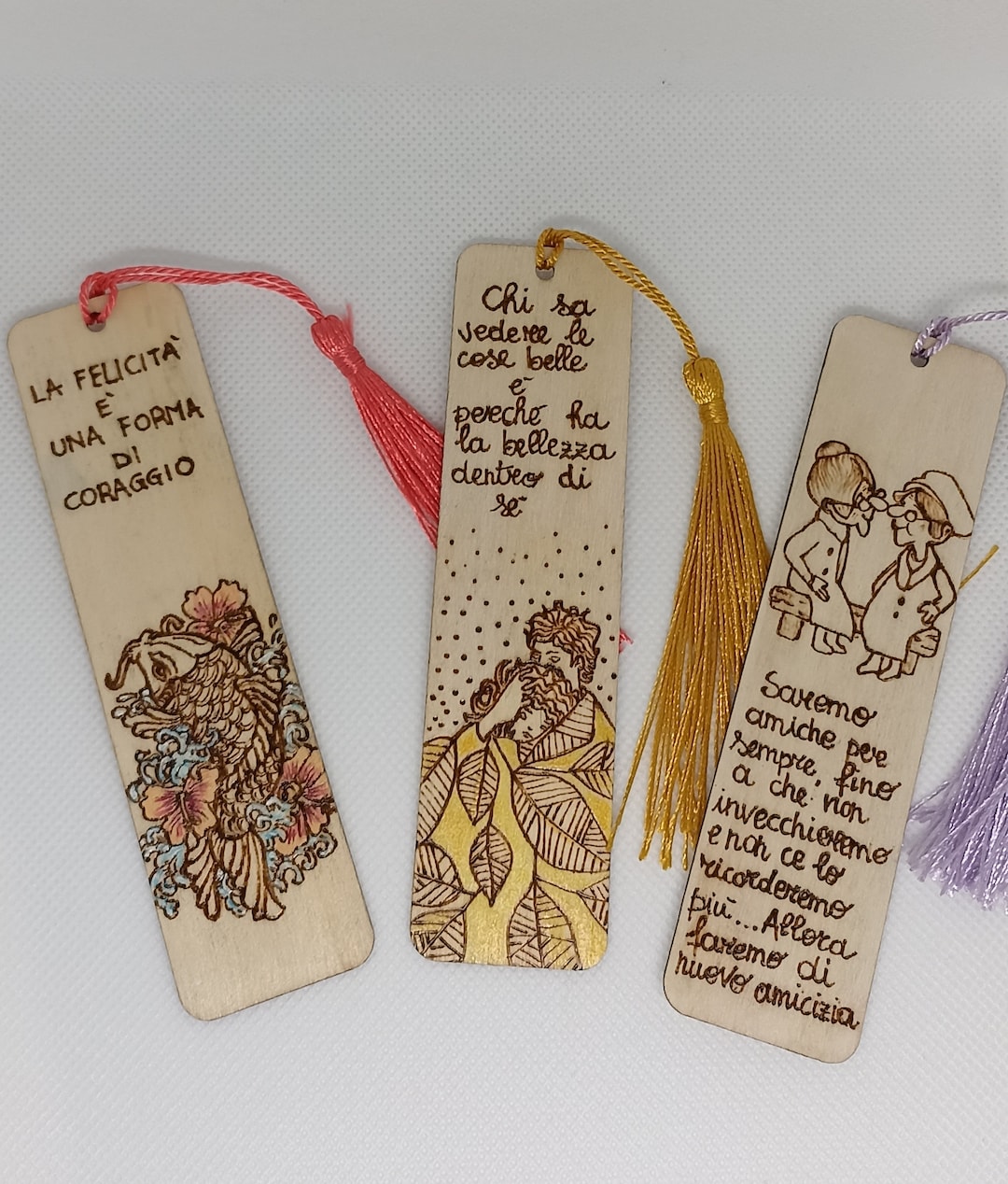 Personalized Rectangular Bookmark, in Wood multiple Models, Handmade ...