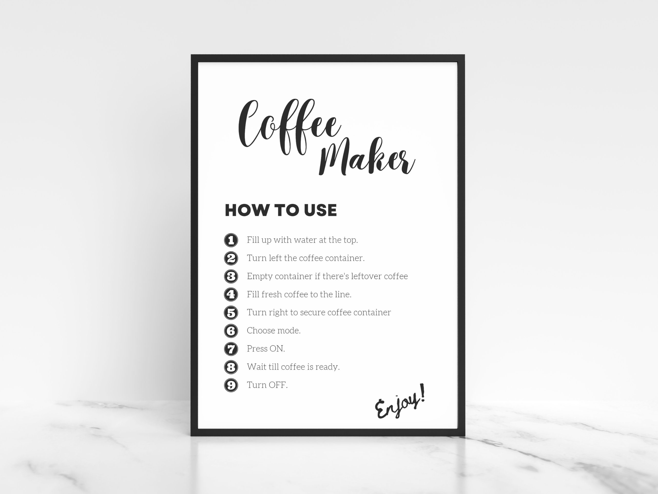 Editable Coffee Maker Sign, Printable Airbnb Kitchen Sign, Custom VRBO ...