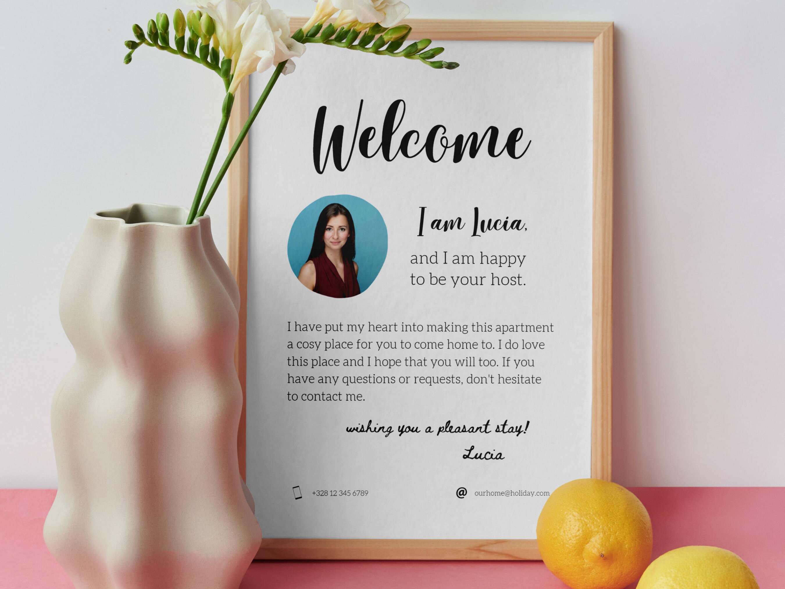 Editable Airbnb Welcome Sign, Holiday Rental Introduction Template ...