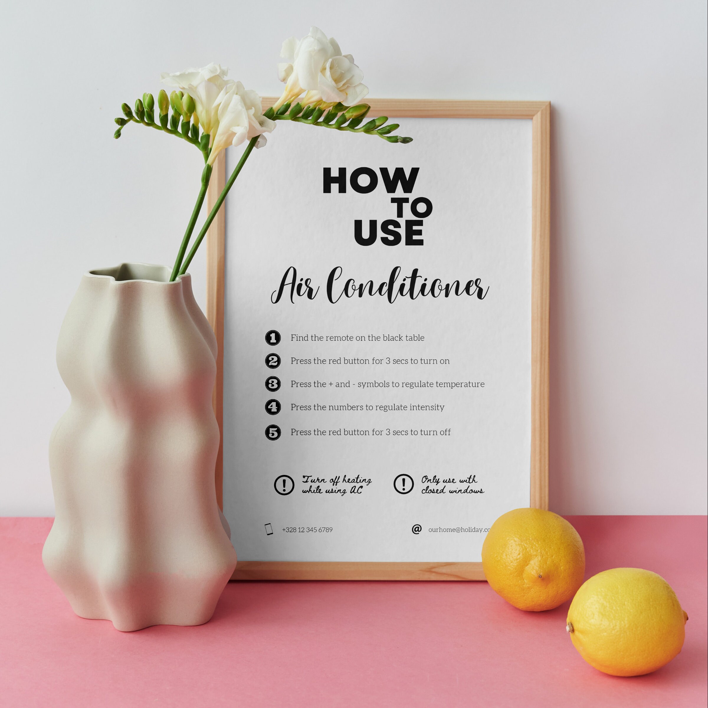 AC Sign Airbnb, Printable Air Conditioner Sign, Custom VRBO Signage ...