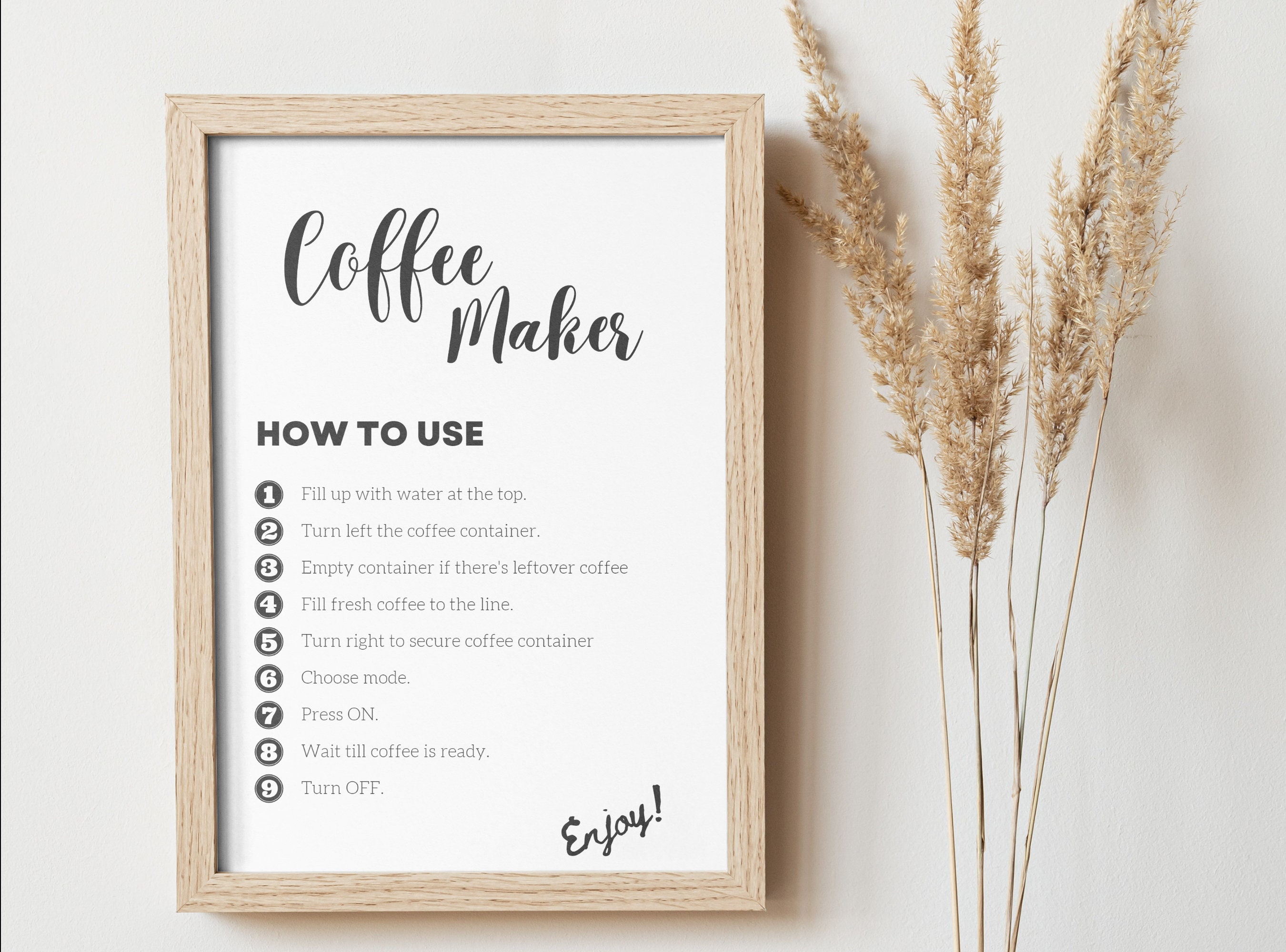 Editable Coffee Maker Sign, Printable Airbnb Kitchen Sign, Custom VRBO ...