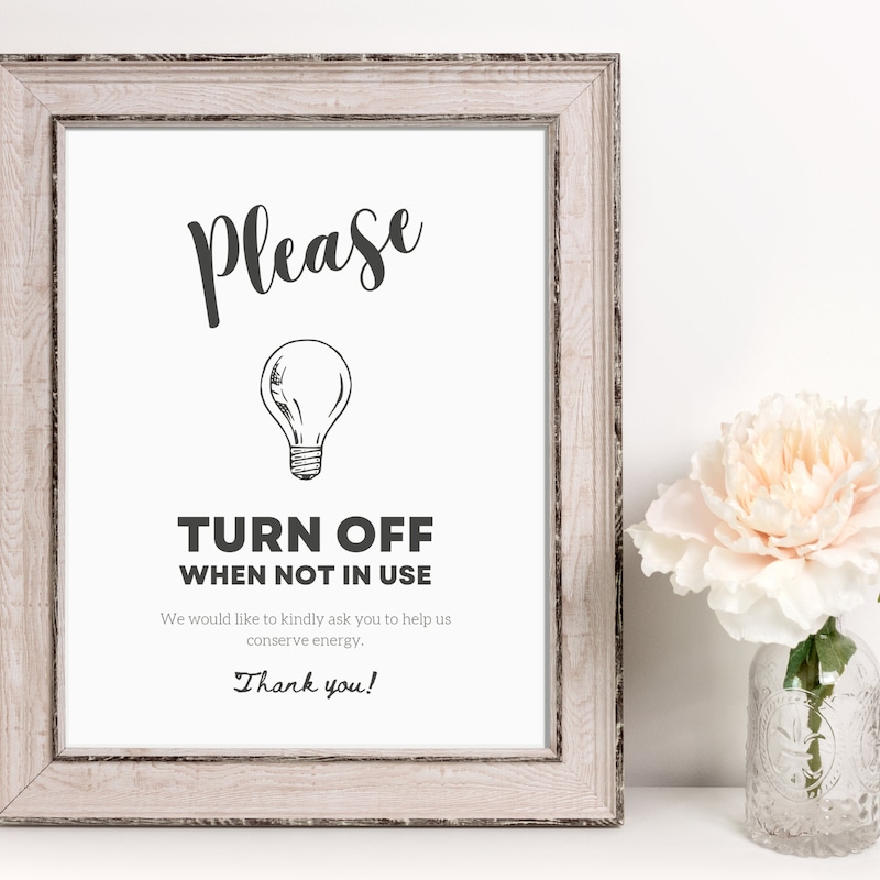 Please Turn off Lights Sign - Etsy