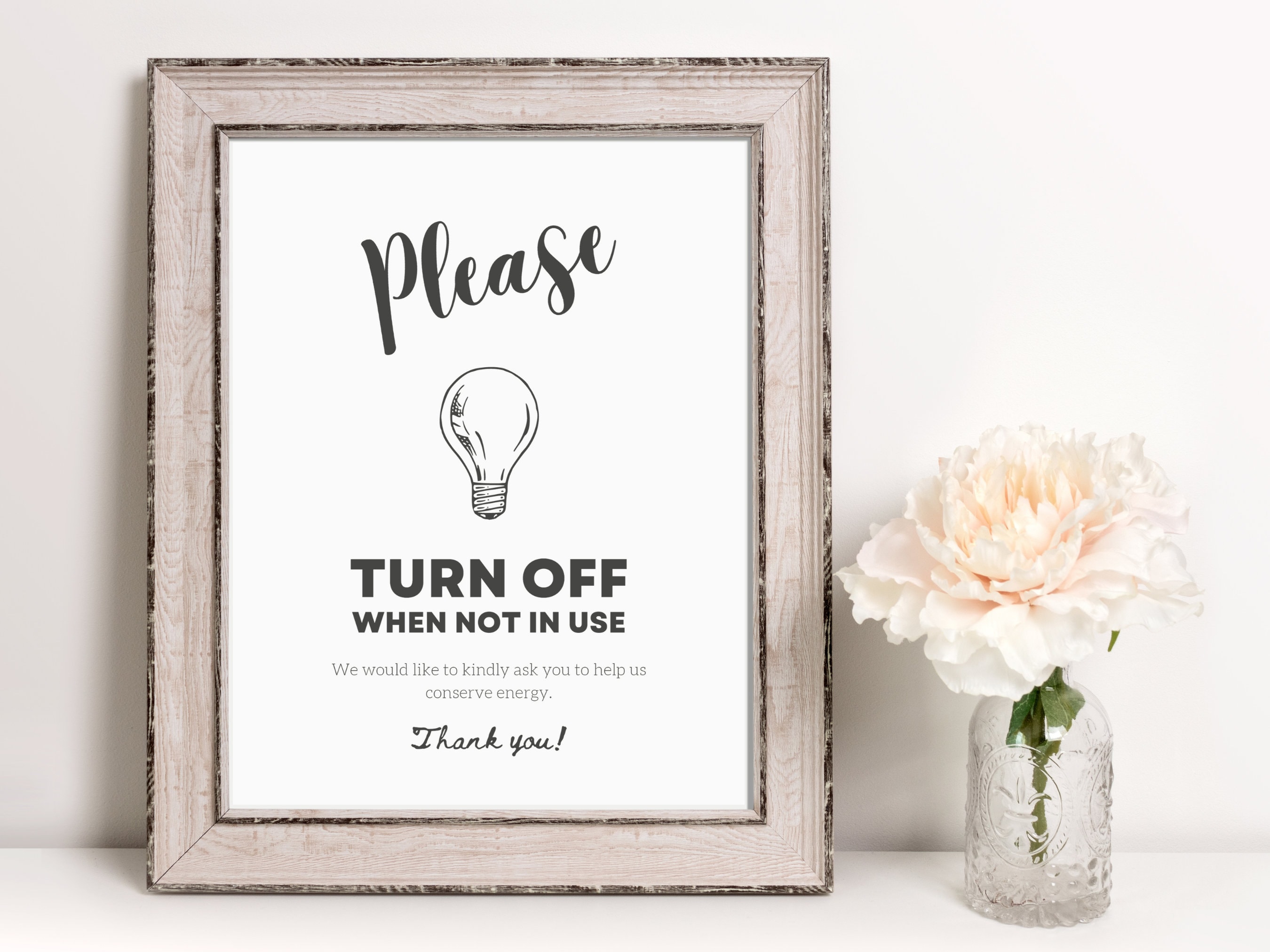 Turn off Lights Sign Turn off When Not in Use Eco-friendly - Etsy