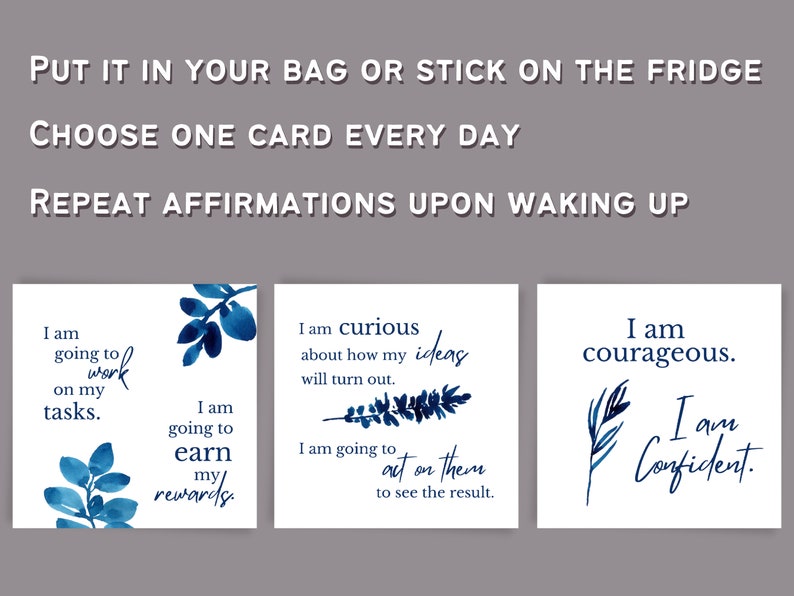 Positive Affirmation Cards to Stop Procrastination 28 - Etsy