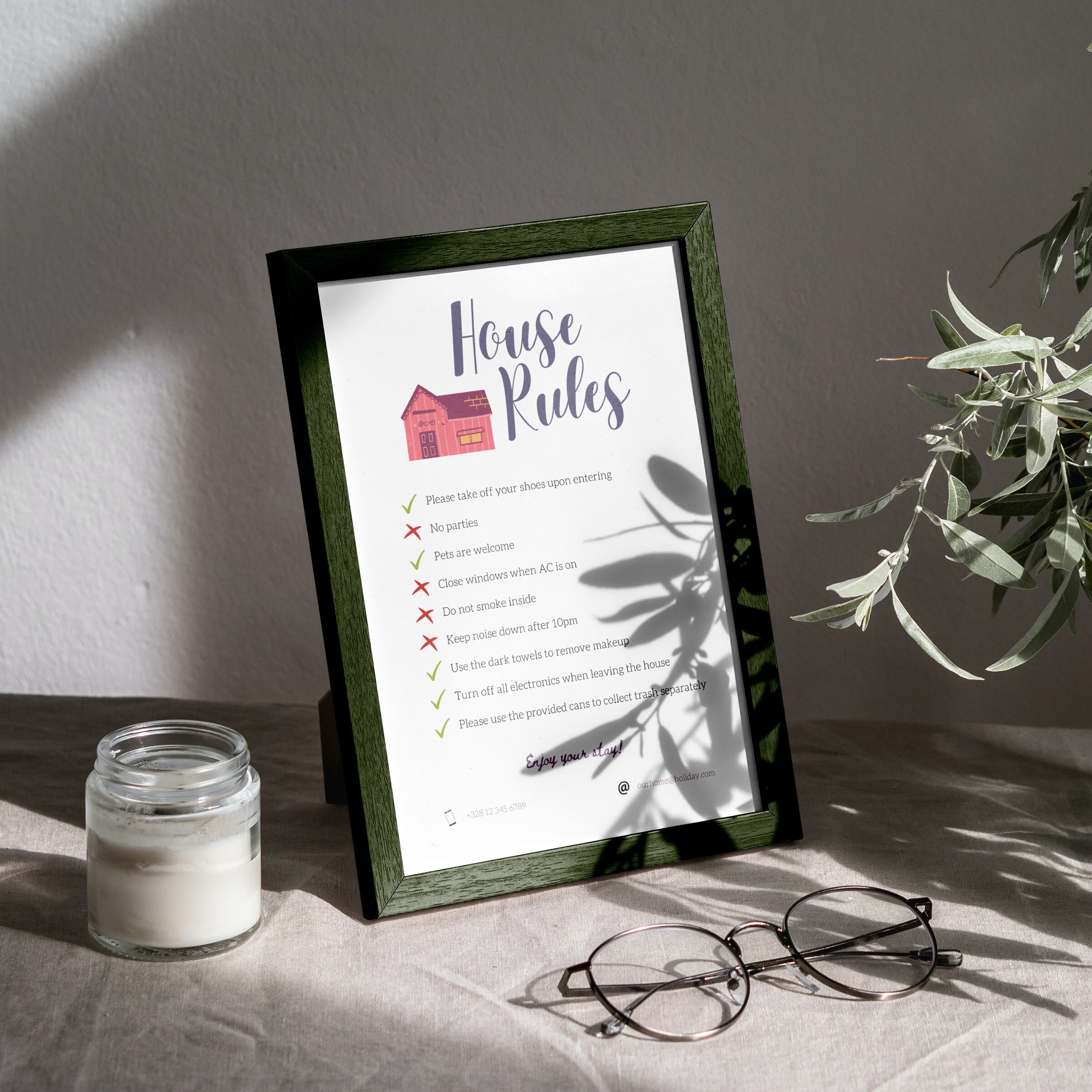 House Rules for Airbnb, Editable Home Rules Sign, Printable Custom VRBO ...