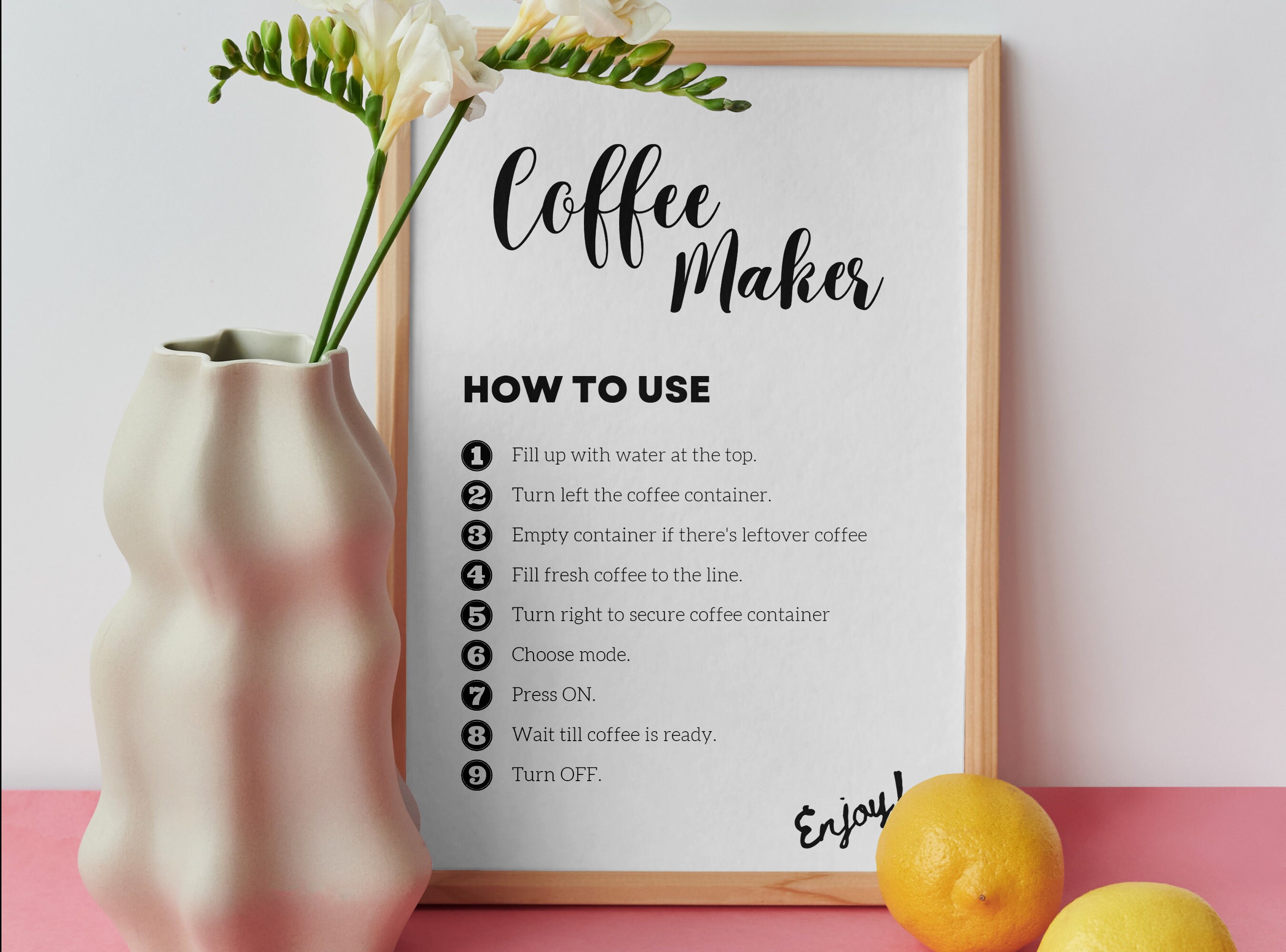 Editable Coffee Maker Sign, Printable Airbnb Kitchen Sign, Custom VRBO ...