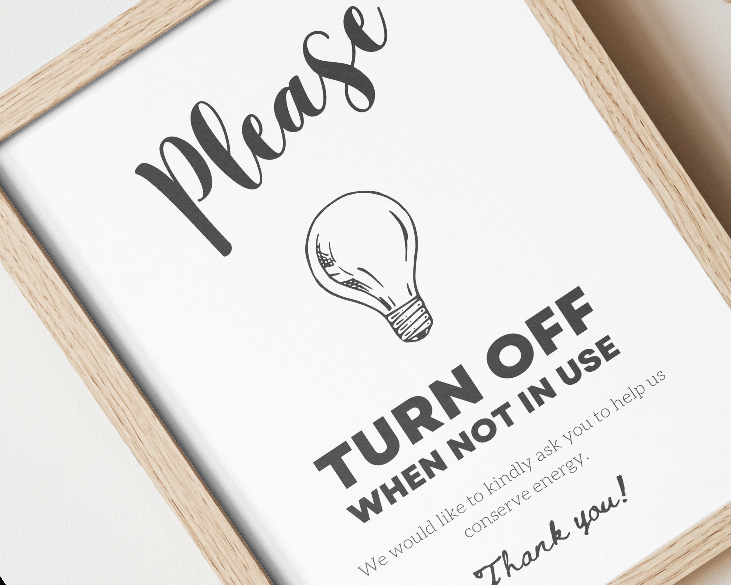Turn off Lights Sign Turn off When Not in Use Eco-friendly - Etsy