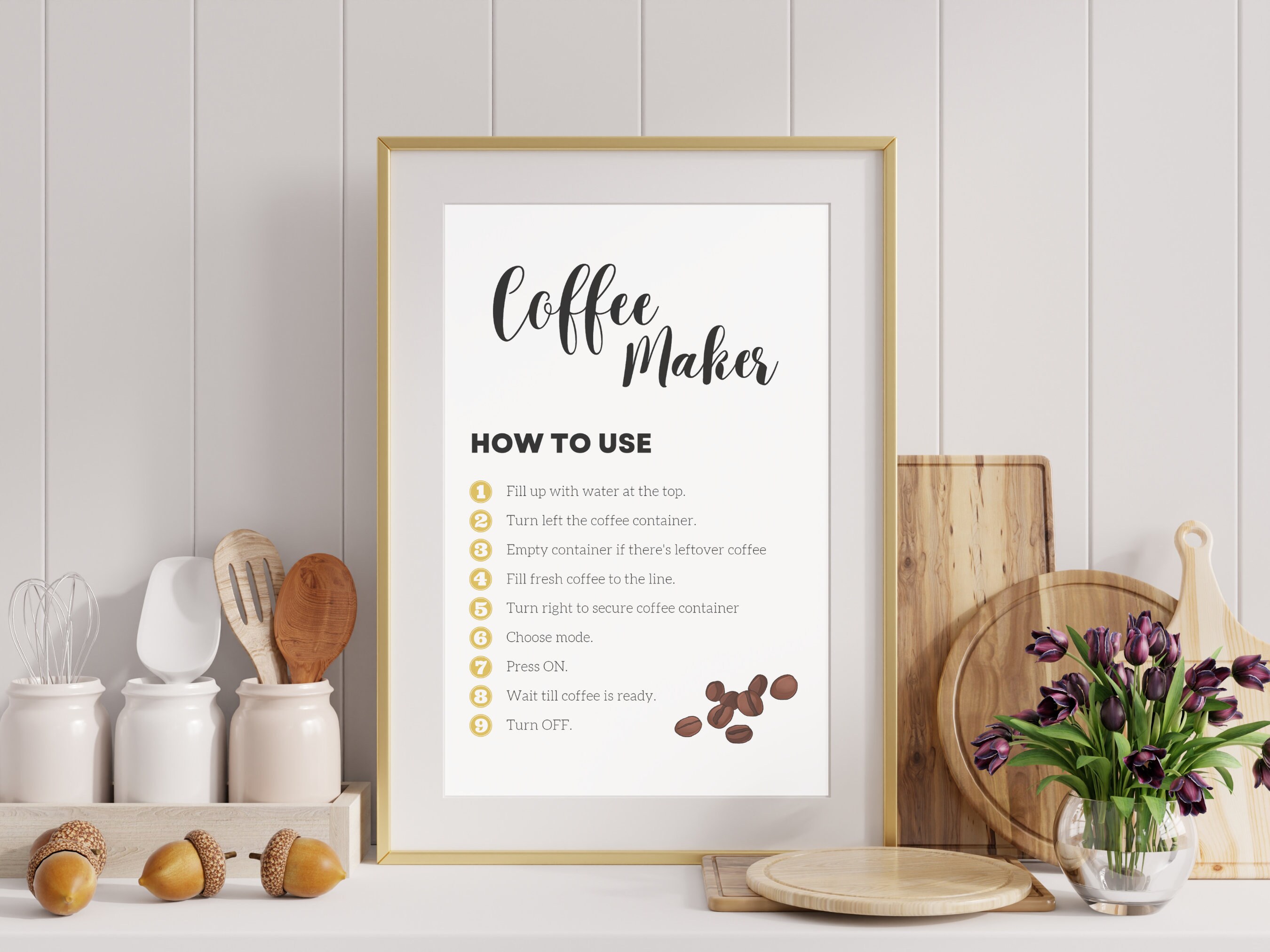 Editable Coffee Maker Sign Printable Airbnb Kitchen Sign Custom VRBO ...