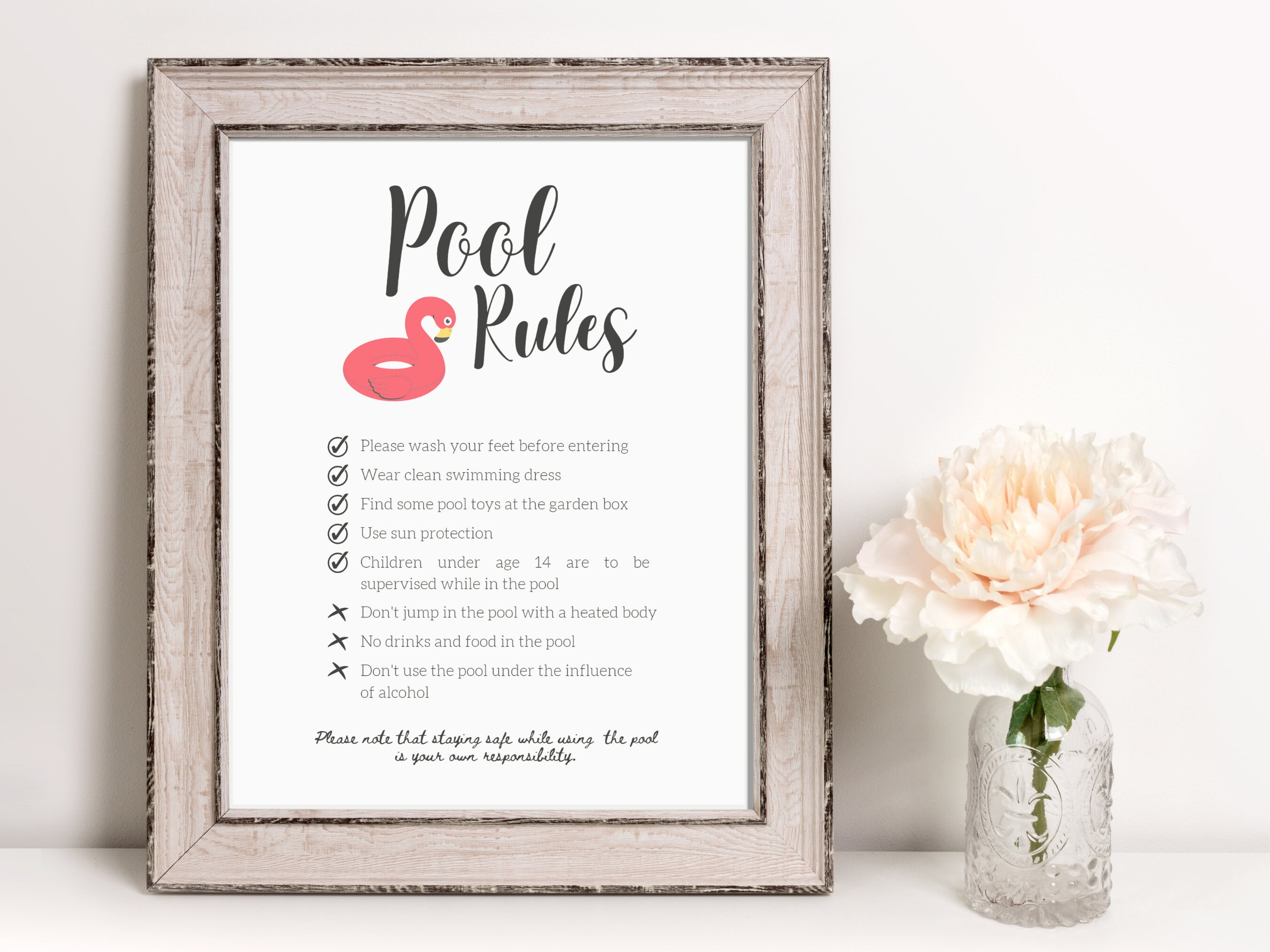 Pool Rules Editable Sign Pool Instructions for Guests - Etsy