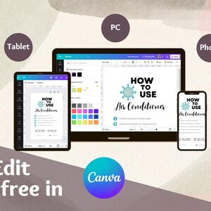 Editable AC Sign, Printable Airbnb Air Conditioner Sign, Custom VRBO ...