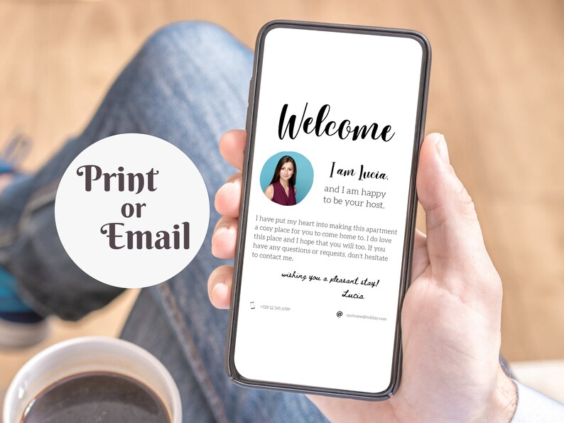 Editable Airbnb Welcome Sign, Holiday Rental Introduction Template ...