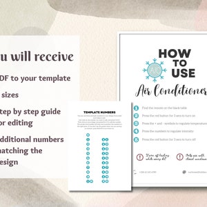 Editable AC Sign, Printable Airbnb Air Conditioner Sign, Custom VRBO ...