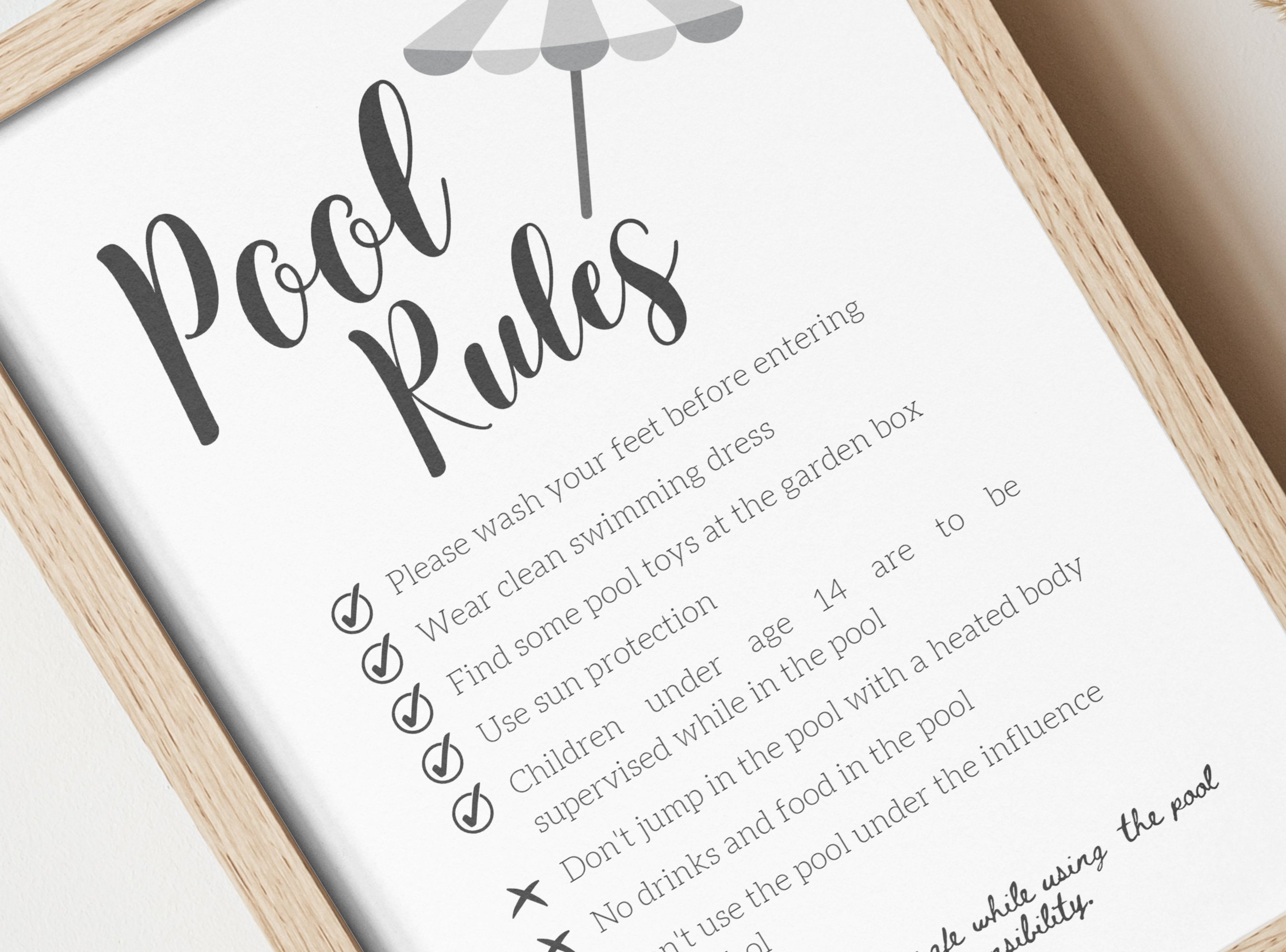 Editable Pool Rules Sign, Instructions for Guests, Printable Airbnb ...