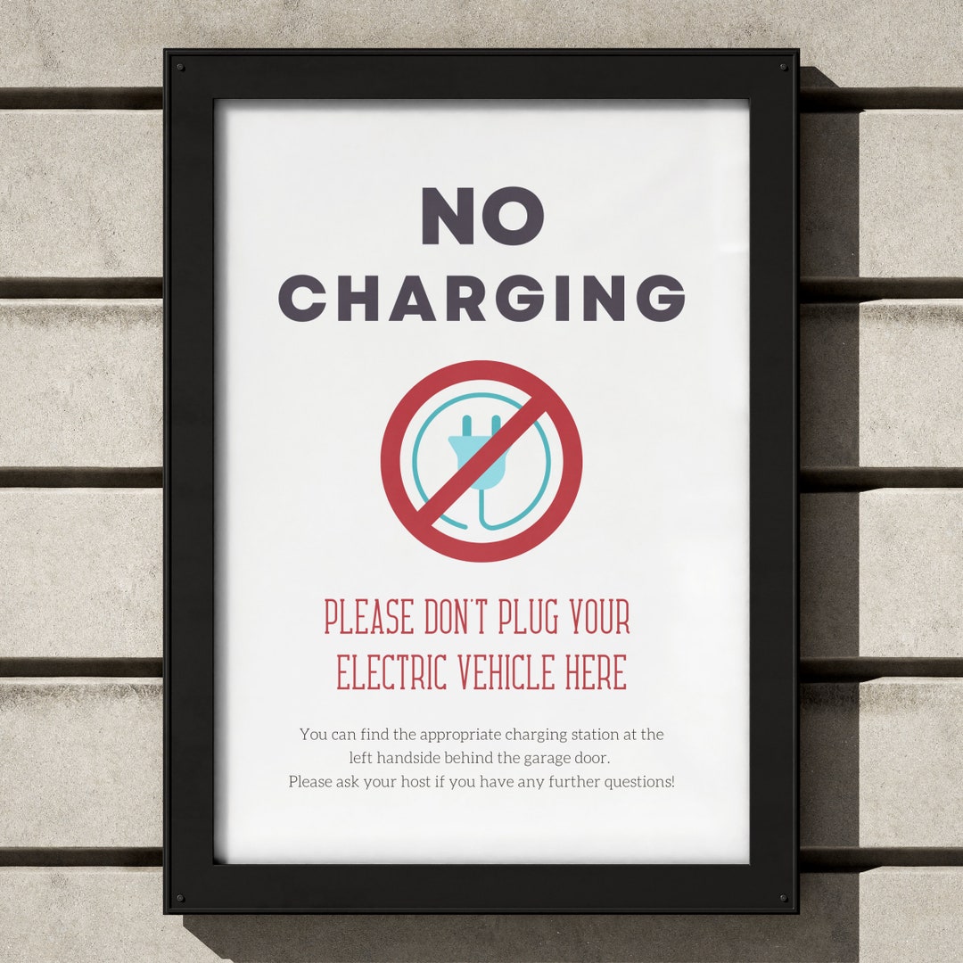 No Charging Point Sign, No Charging Station, Editable Airbnb Poster ...