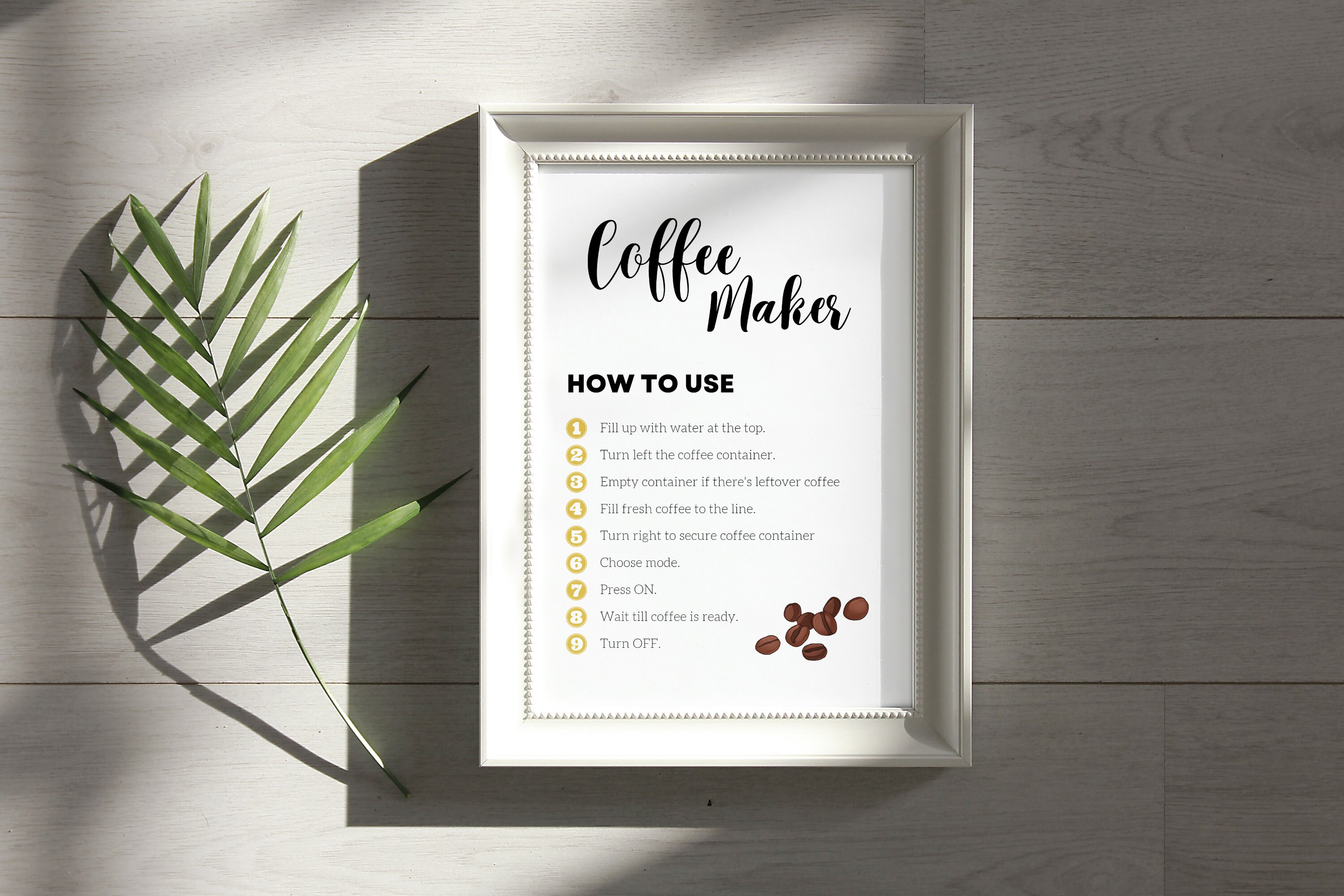 Editable Coffee Maker Sign Printable Airbnb Kitchen Sign Custom VRBO ...
