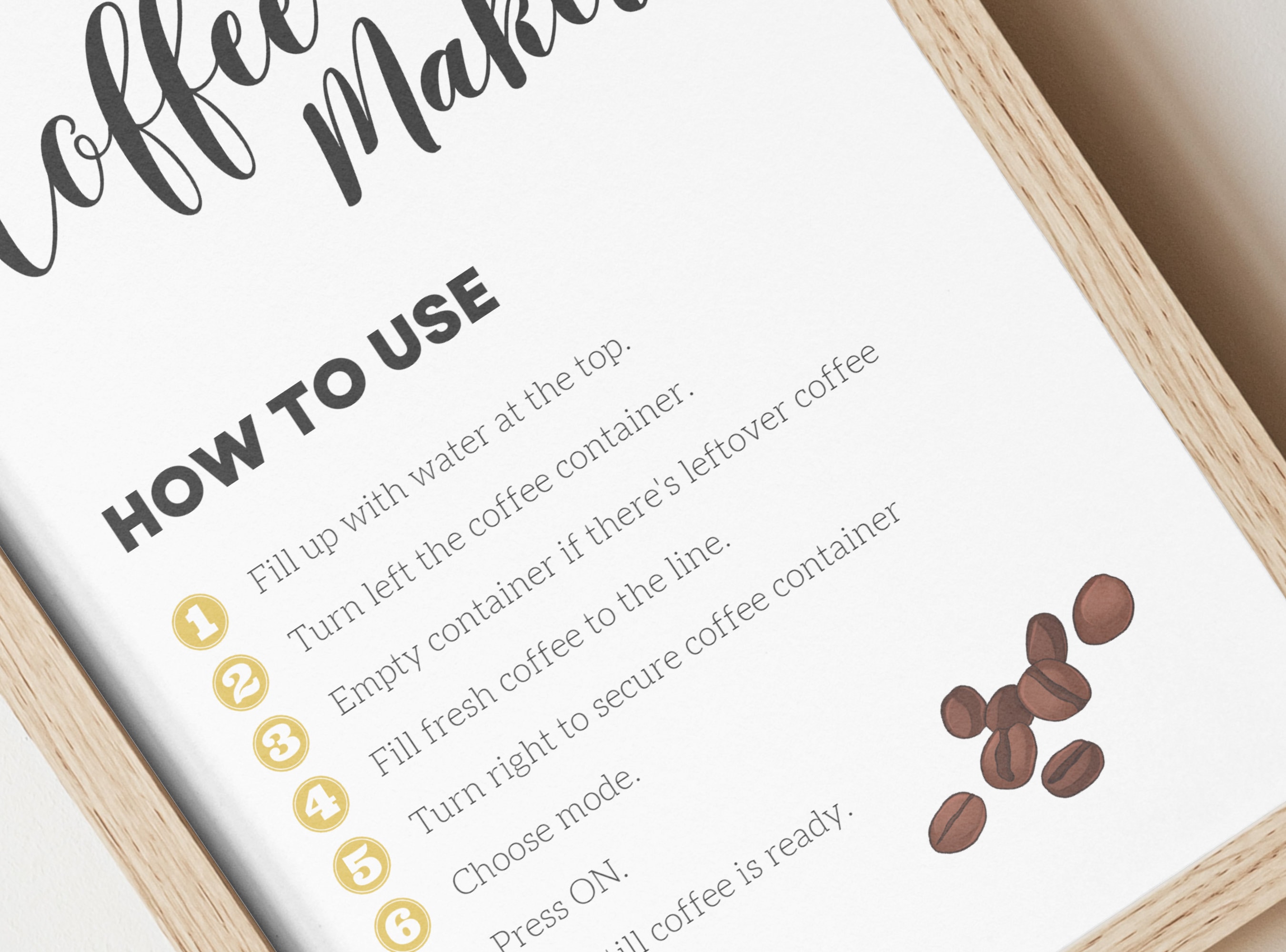 Editable Coffee Maker Sign Printable Airbnb Kitchen Sign Custom VRBO ...