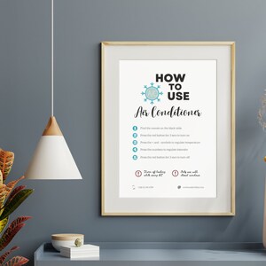 Editable AC Sign, Printable Airbnb Air Conditioner Sign, Custom VRBO ...