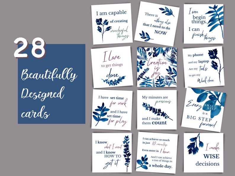 Positive Affirmation Cards to Stop Procrastination 28 - Etsy