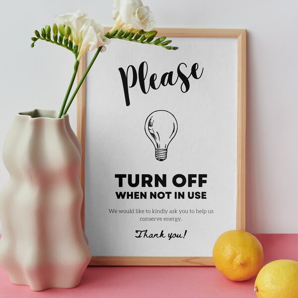 Turn off Lights Sign - Etsy