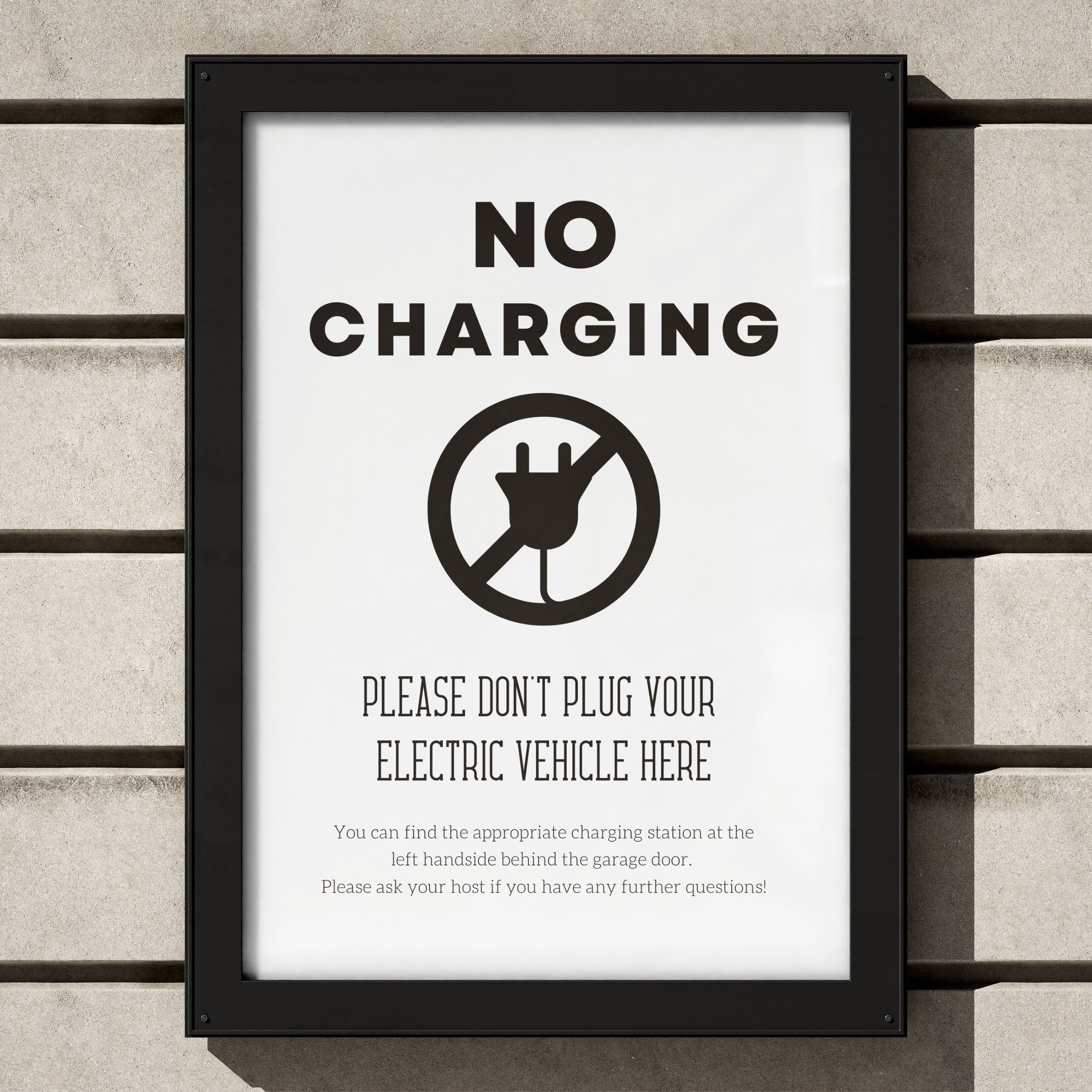 No Charging Point Sign, No Charging Station, Editable Airbnb Poster ...