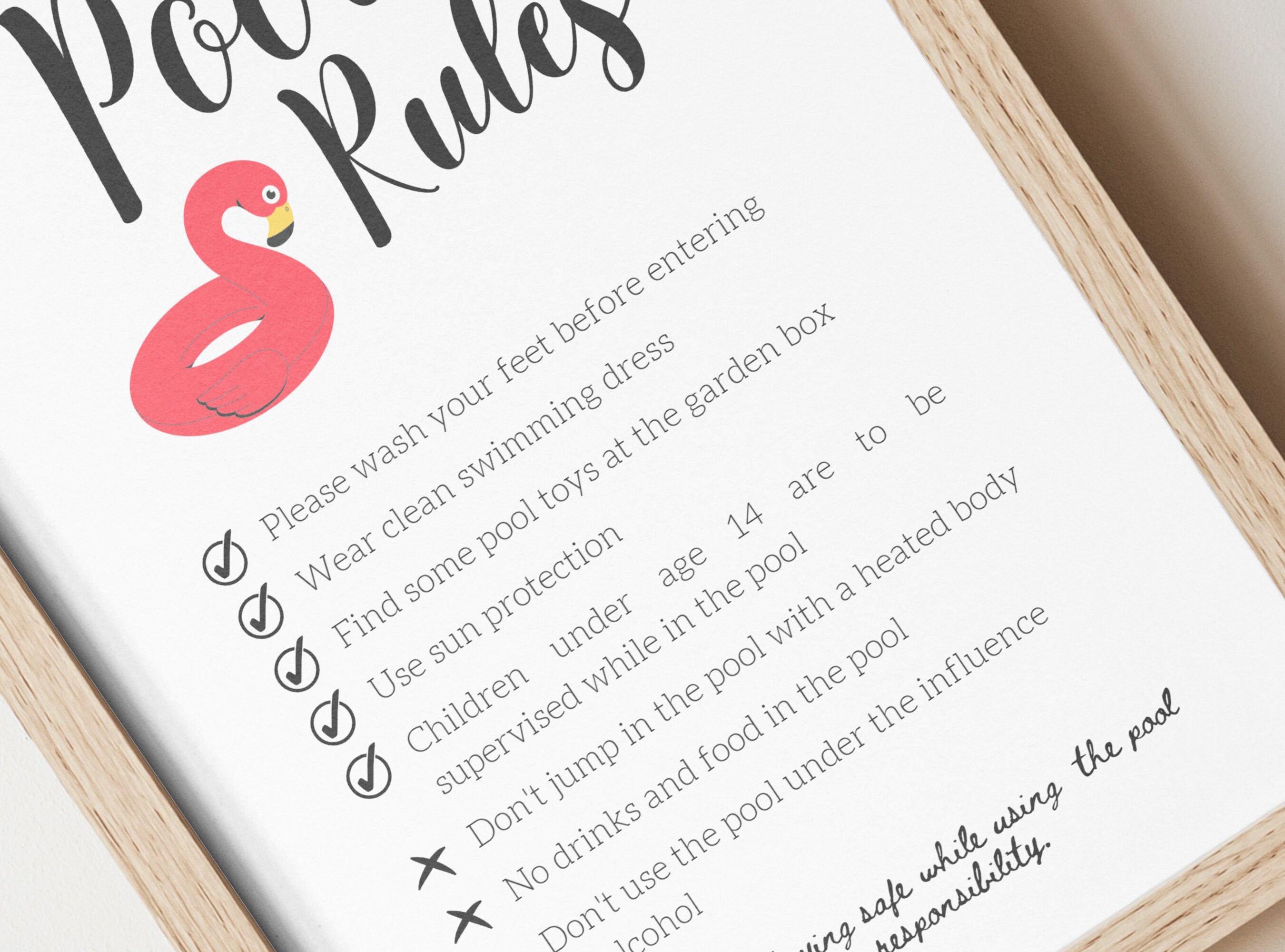 Pool Rules Editable Sign Pool Instructions for Guests - Etsy