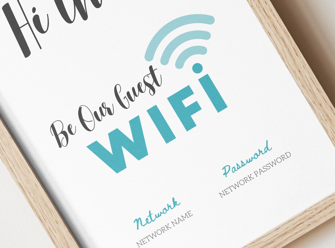 Wifi Sign Printable Airbnb Wifi Password Sign Custom VRBO Signage ...