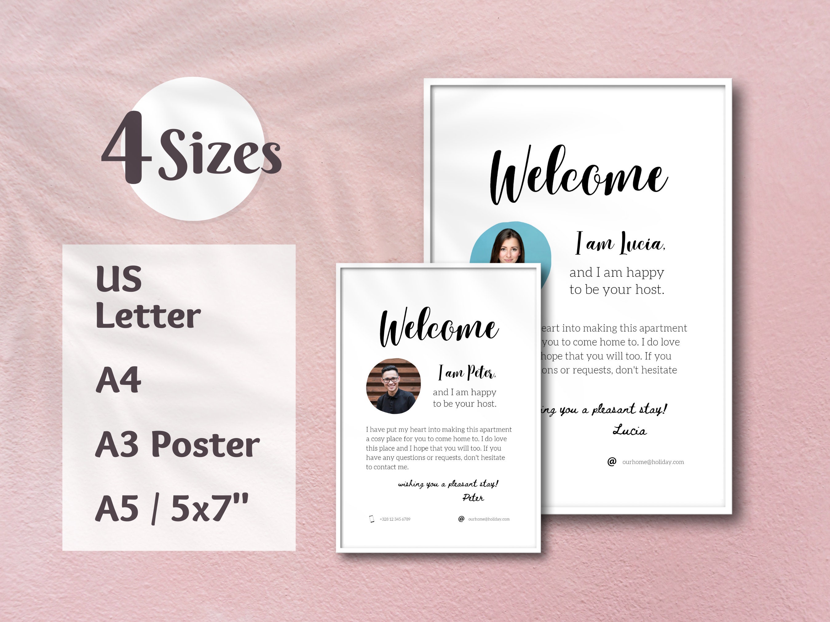 Editable Airbnb Welcome Sign, Holiday Rental Introduction Template ...